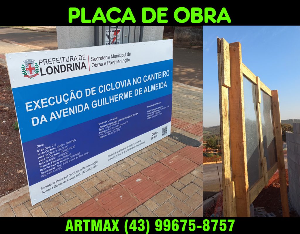 Placas de Obras Londrina « Artmax Comunicação Visual Londrina (43 ...